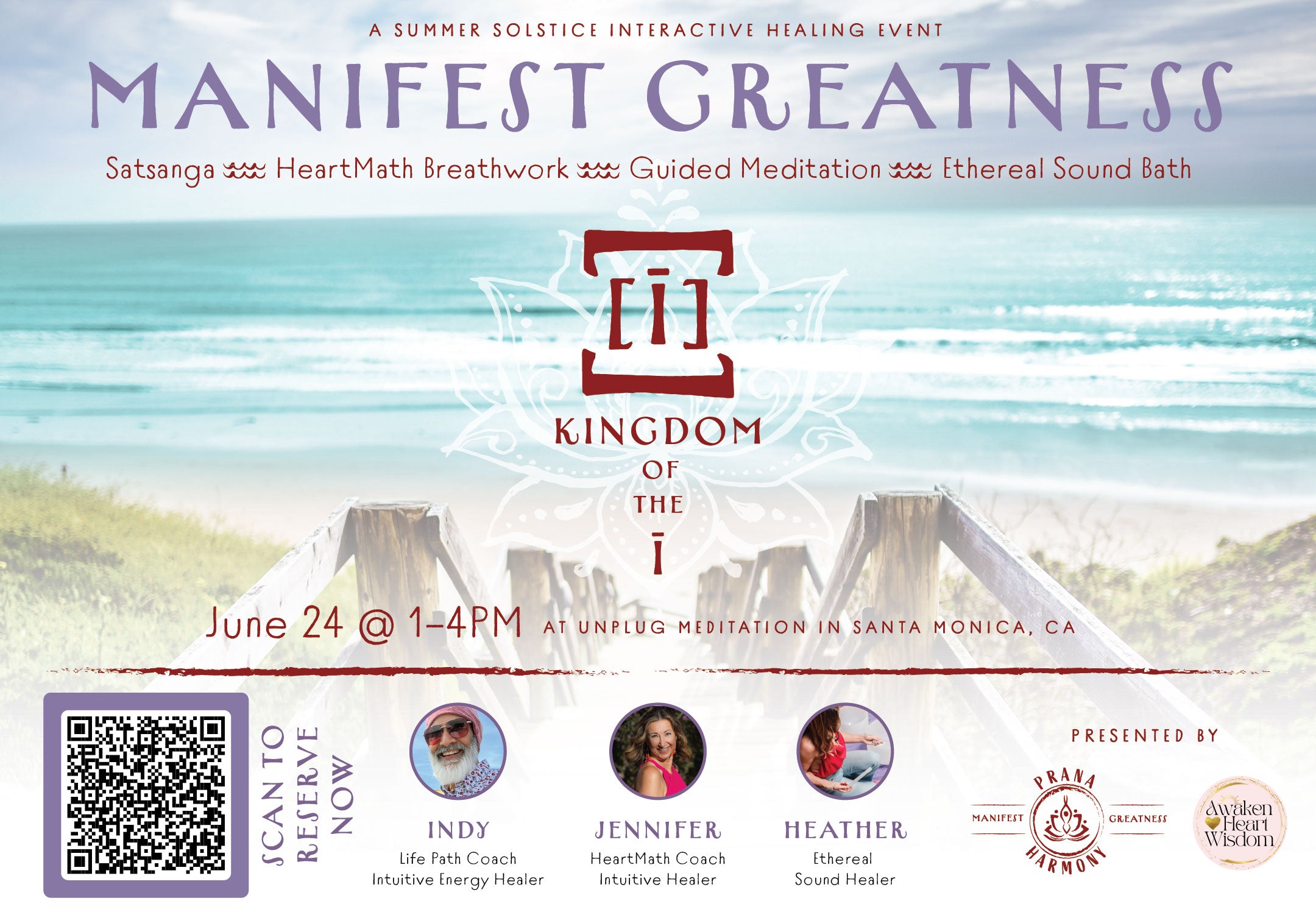 6/24 Santa Monica, CA Workshop: Manifest Greatness – Prana Harmony